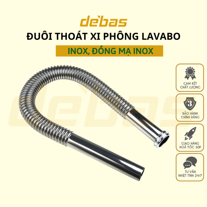 Đuôi thoát xi phông lavabo inox, đồng mạ inox đuôi sun đồng uốn cong ...