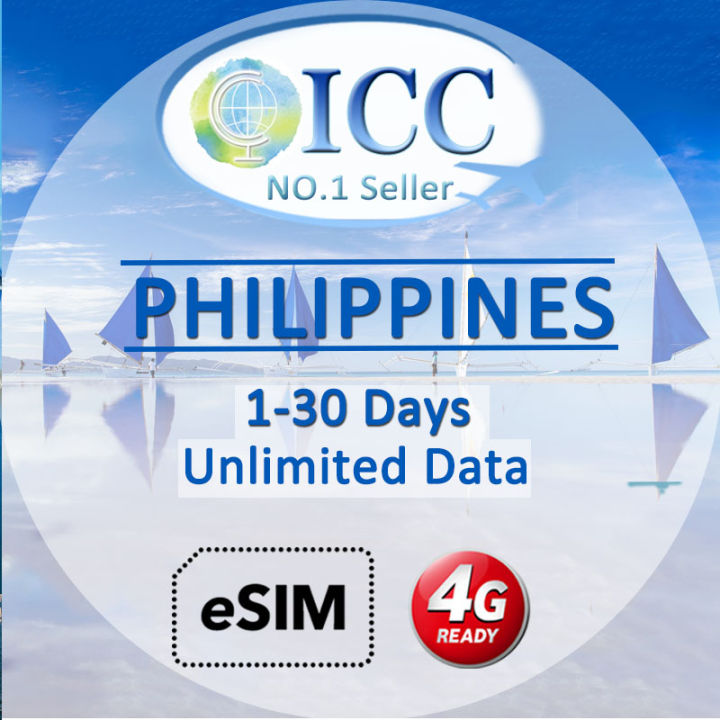 ICC eSIM - Philippines 8-30 Days Unlimited Data (Daily plan Can top up ...