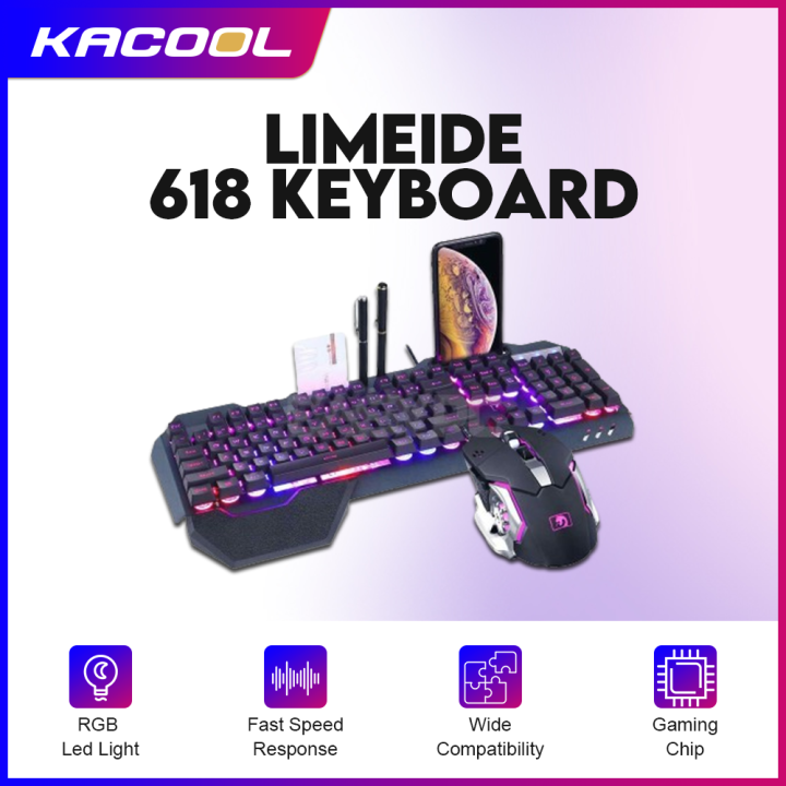 Blazers 618 Wired Gaming Keyboard and Mouse Set Mechanical 16 Backlit ...