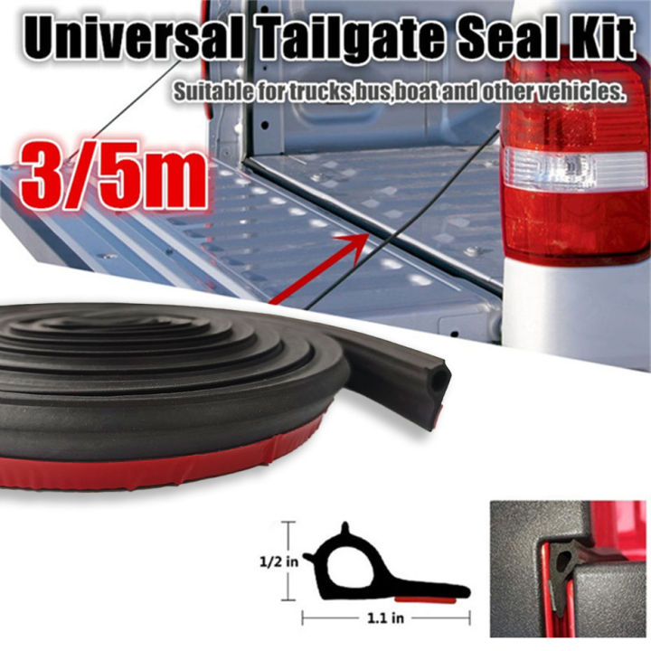 SEAMETAL 3/5M Pickup Truck Tailgate Runbber Seal Strip P Type Universal ...