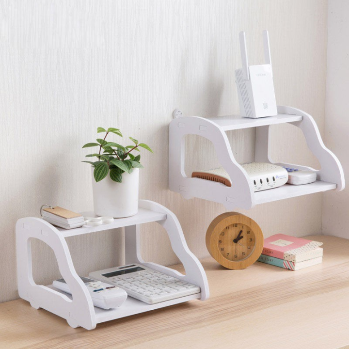 Wooden Wall Mounted Wifi Router Shelf Set-Top Box Bracket Storage Box ...