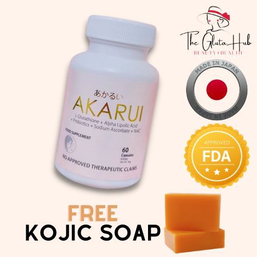 AKARUI JAPAN EFFECTIVE WHITENING GLUTATHIONE with COLLAGEN, VITAMIN C ...