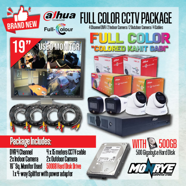 DAHUA FULL COLOR Complete Set / BRAND NEW DVR 4 Channel / WITH HARD ...
