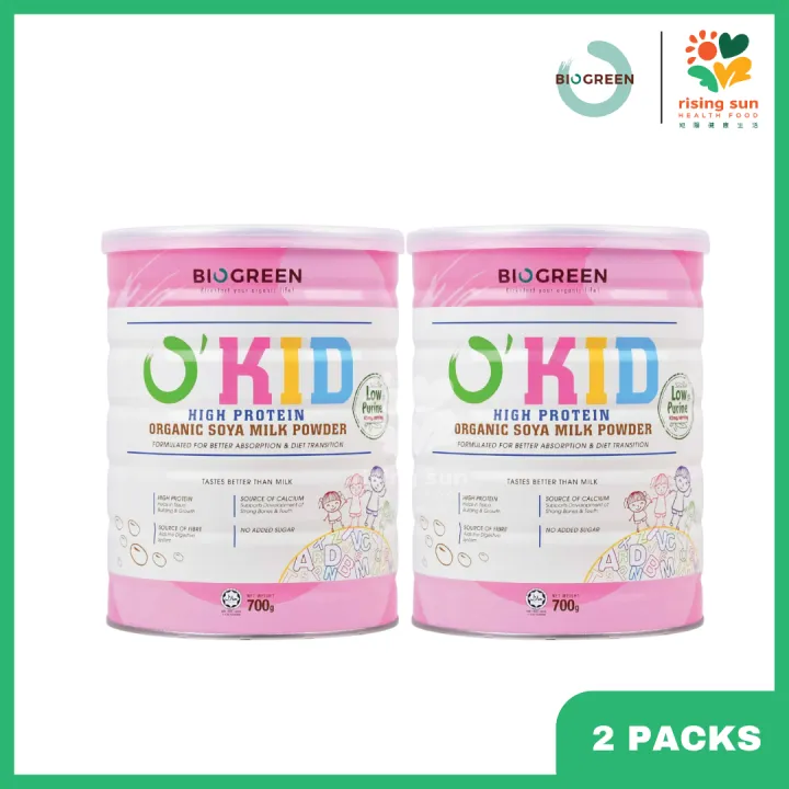 Biogreen O'Kid High Protein Organic Soya Milk (700g x 2) - Twin Packs ...