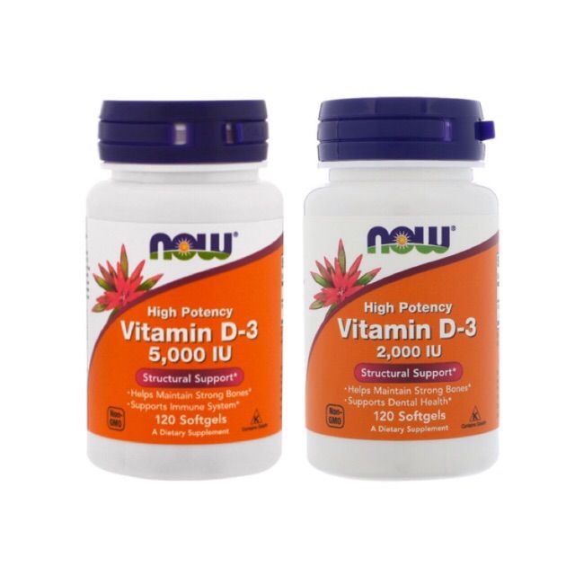 Now Foods, Highest Potency Vitamin D-3, 250 mcg (5000 IU),(2000IU), 120 Softgels | Lazada.co.th