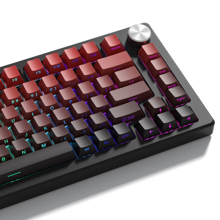136 Key Side Print Gradient Red Cherry Profile PBT Keycaps Double Shot ...