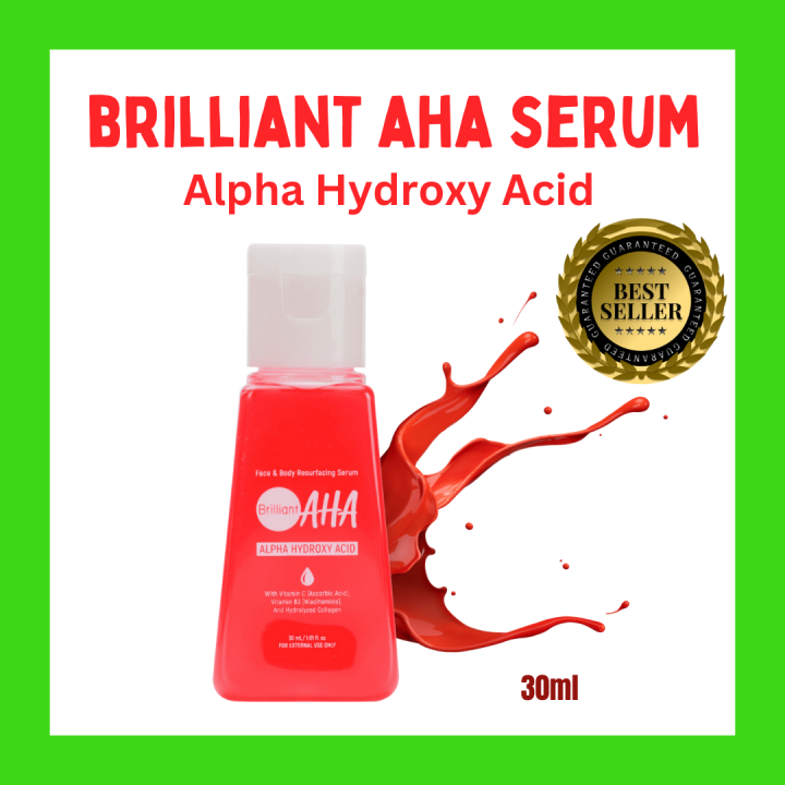 AHA SERUM Brilliant Skin Pink 30ml Face & Body Serum Whitening Serum 100%Authentic&Original ...
