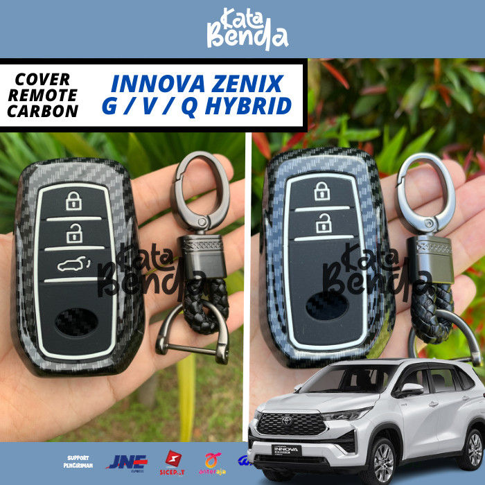 COVER REMOTE INNOVA ZENIX G/V/Q HYBRID 2023 CARBON CASE KUNCI TOYOTA ...