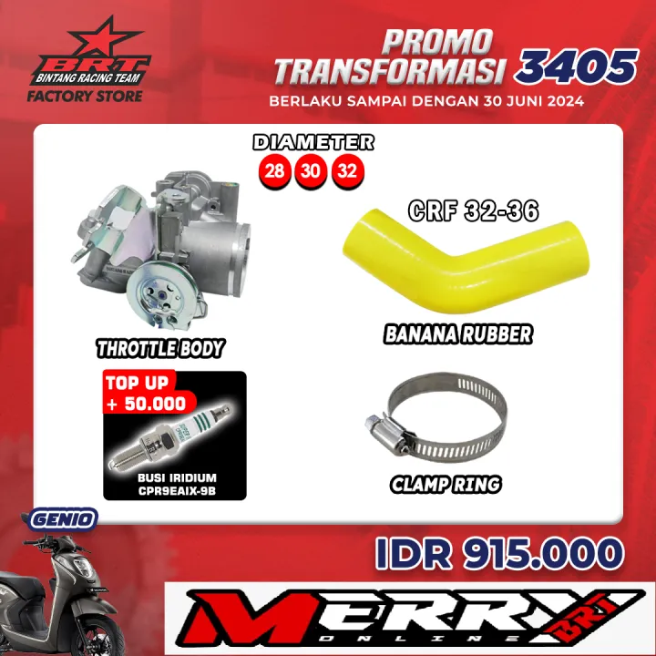Throttle Body BRT TB 28mm 30mm 32mm Genio All New Beat Deluxe Street ...