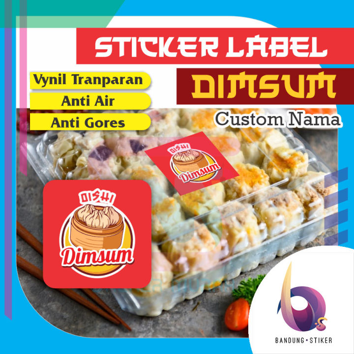 Bandung Stiker Label Kemasan Makanan Dimsum Cromo Bulat Costum Nama ...