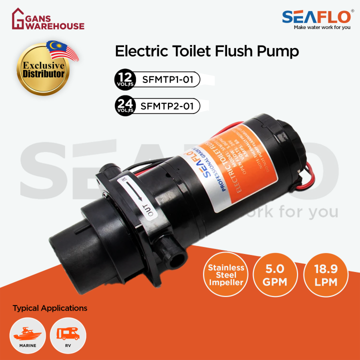 SEAFLO Electric Toilet Flush Pump 12v / 24v 5.0GPM / 18.9LPM | Lazada