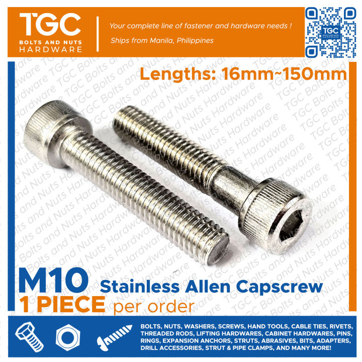 TGC 1PC M10 ( 10MM ) Stainless Allen Cap | SS Allen Capscrew | SS ...