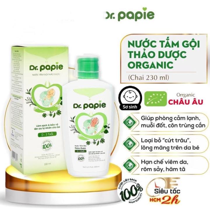 Nước Tắm Thảo Dược Dr Papie Cho Bé 0-3 Tuổi Chống Rôm Sảy, Mề Day An ...