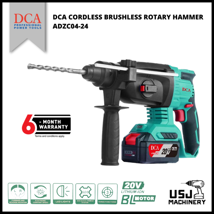 DCA Cordless Brushless Rotary Hammer ADZC04-24 | 6 Months Warranty | Lazada
