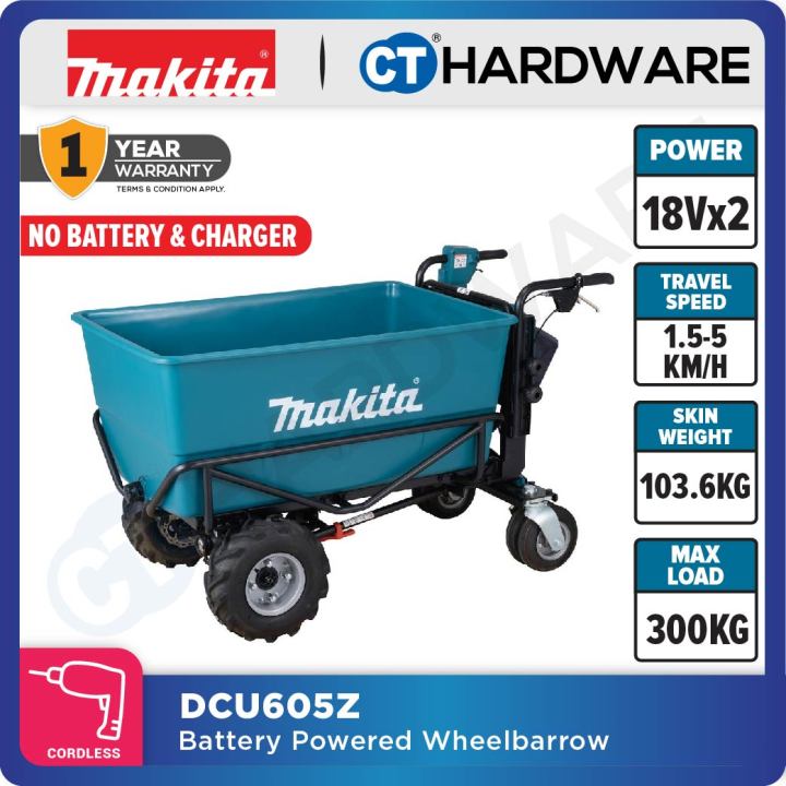 MAKITA DCU605Z BATTERY POWERED WHEELBARROW 18V X 2 300KG WITHOUT ...