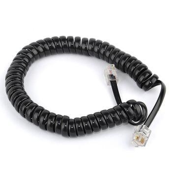 2 Meter Quality 6P4C Telephone Cable - Spring Cord ( WHITE/DARK GREY ...