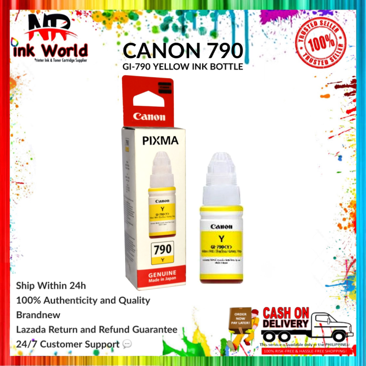 Canon Pixma 790 GI-790 Yellow Original Ink Bottle 70-ml | Lazada PH