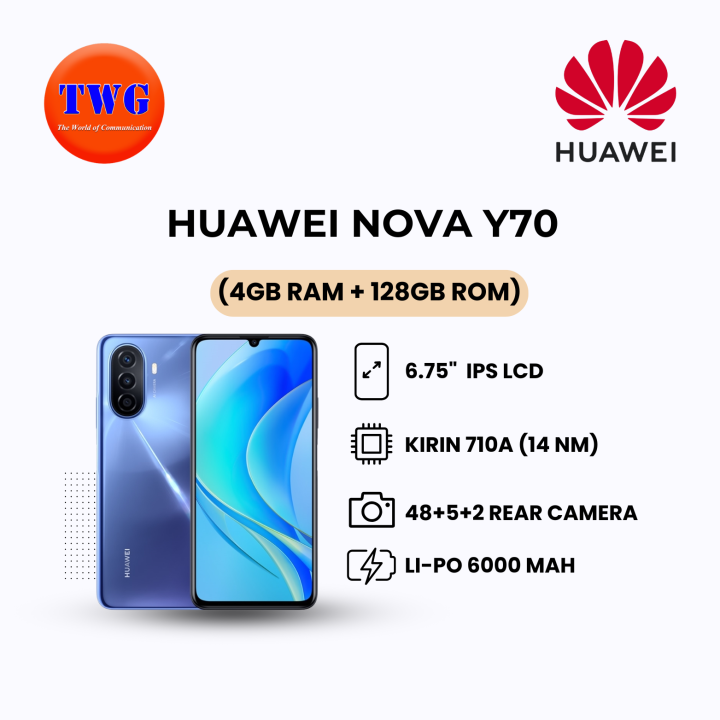 HUAWEI NOVA Y70 || 4GB RAM 128GB ROM | Lazada