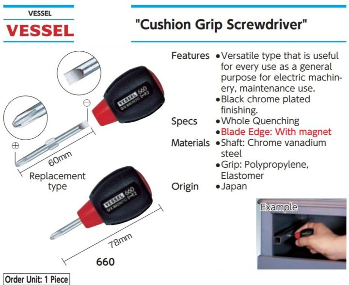 VESSEL Japan ไขควงเล็ก ไขควงสั้น รุ่น 660 พร้อมส่ง | Lazada.co.th