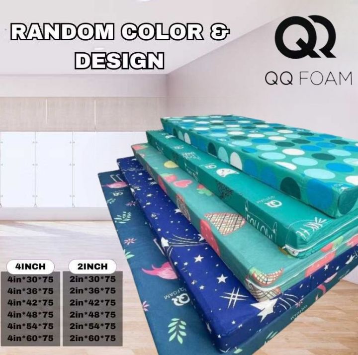 QQ Foam Bed Mattress Foam with Random Cover 2/4INCH thick 100% ORIGINAL ...
