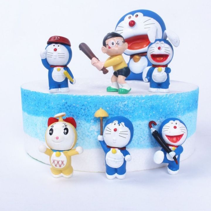 Cake Topper Cartoon Doraemon (6pcs) Cake Toys Doraemon | Cake ...