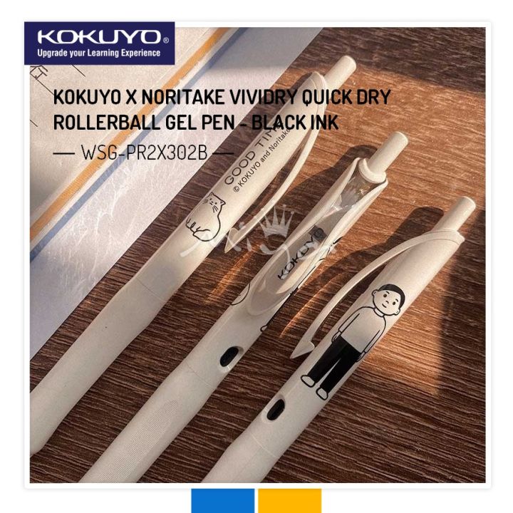 KOKUYO X NORITAKE VIVIDRY QUICK DRY ROLLERBALL GEL PEN 0.5MM - BLACK INK | Lazada