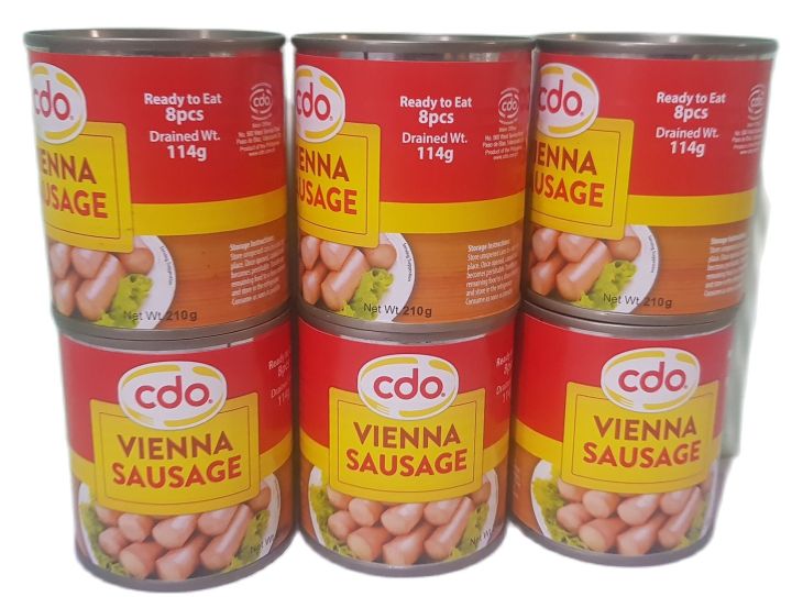 CDO Vienna Sausage - New Packaging (pack of 6 cans x 114 grams) | Lazada PH