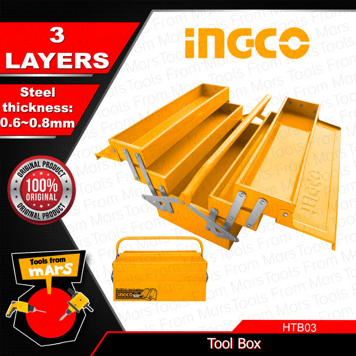 INGCO Tool Box 3 LAYERS 404x200x205mm HTB03 •TOOLS FROM MARS• IHT ...