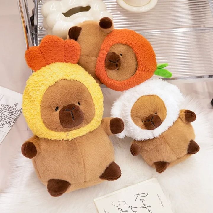 OIOZOJ Wear Orange Simulation Capybara Plush Toy Animals Yellow Hat ... OIOZOJ Wear Orange Simulation Capybara Plush Toy Animals Yellow Hat ...
