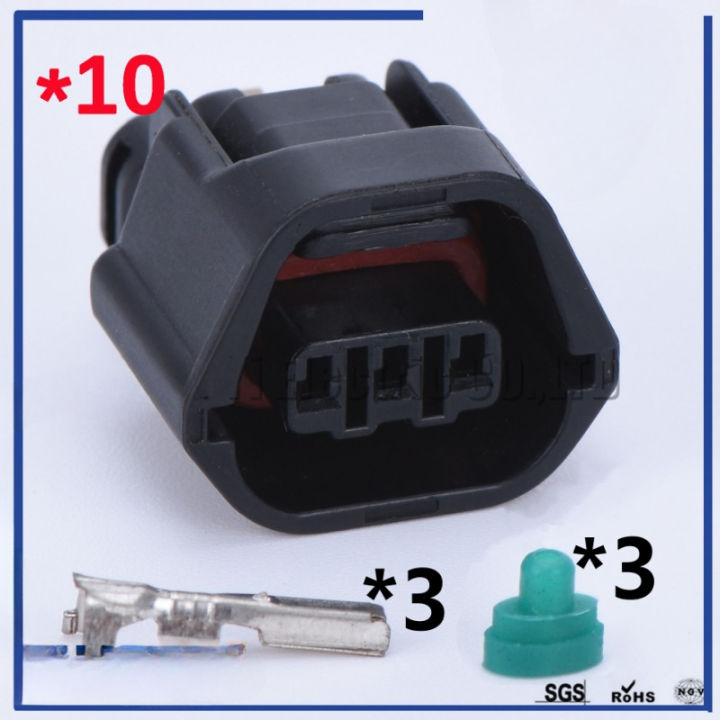 10 Sets 3 Pin（female）7283-8730-30 7182-8730-30 Wheel Speed Sensor Socket EVO Mivec Camshaft ...