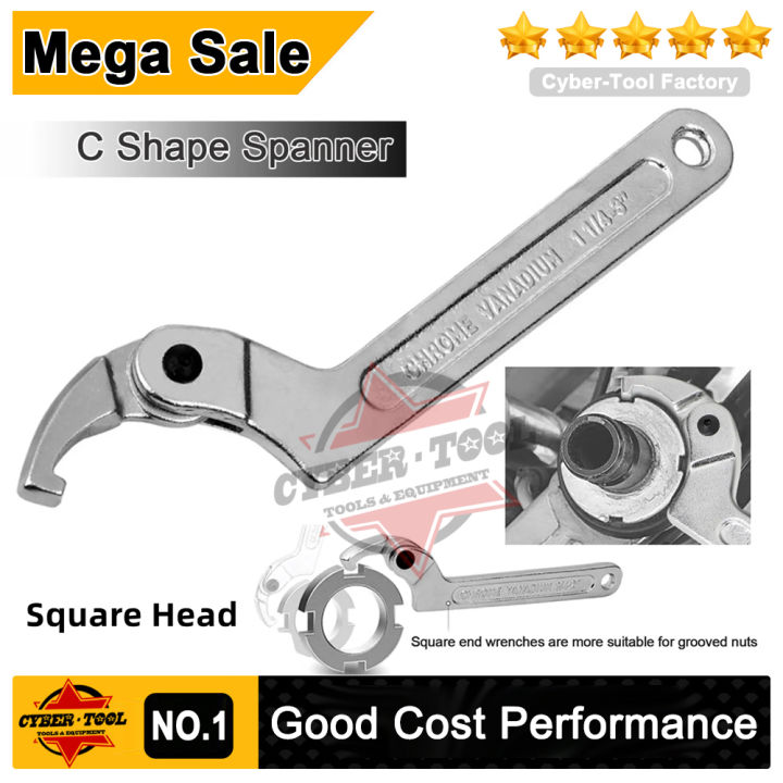 Adjustable Wrench Hook Spanner Round Head CR-V Spanner Key 19-51/32 ...