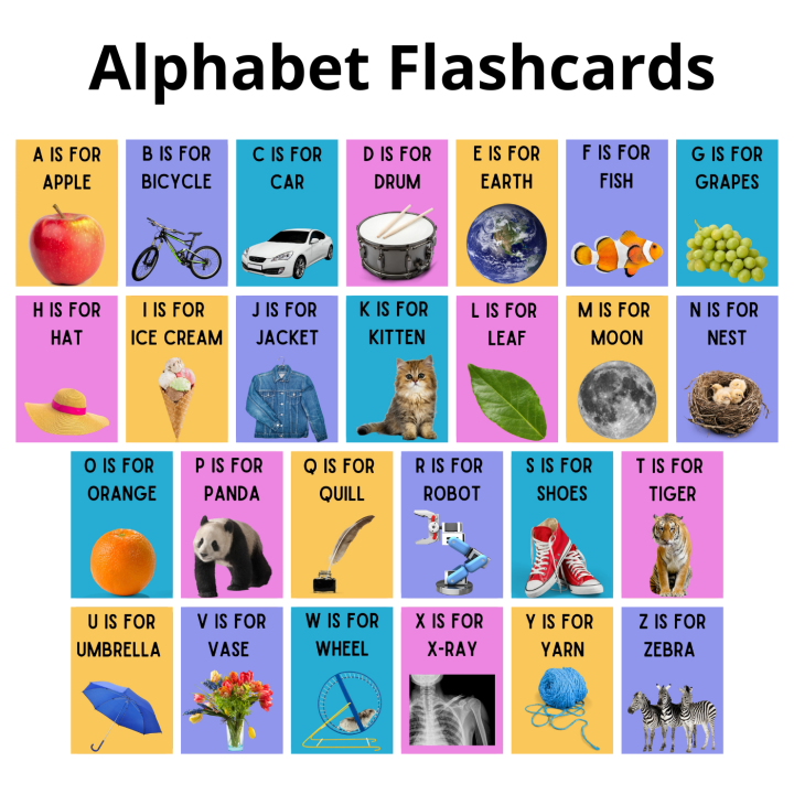 Laminated Alphabet Flashcards for Kids, Learners and Educators ...