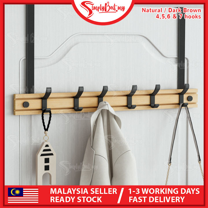 SIMPLYBEST Premium Over The Door Hook Clothes Hanger Steel Hook Behind ...