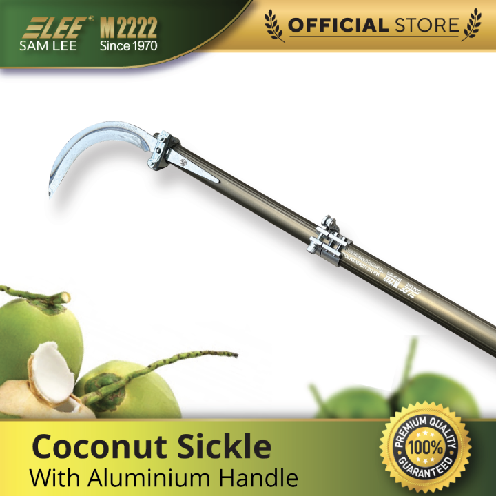 [SAMLEE M2222] Coconut Sickle Aluminium Handle Pole [Heavy Duty Spring ...
