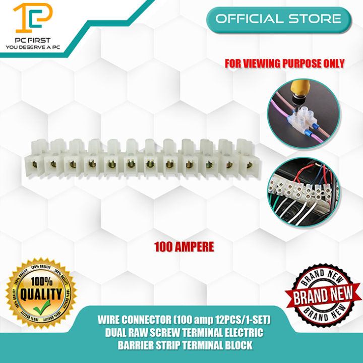 WIRE CONNECTOR (80 ampere 12PCS/1-SET) DUAL RAW SCREW TERMINAL ELECTRIC ...
