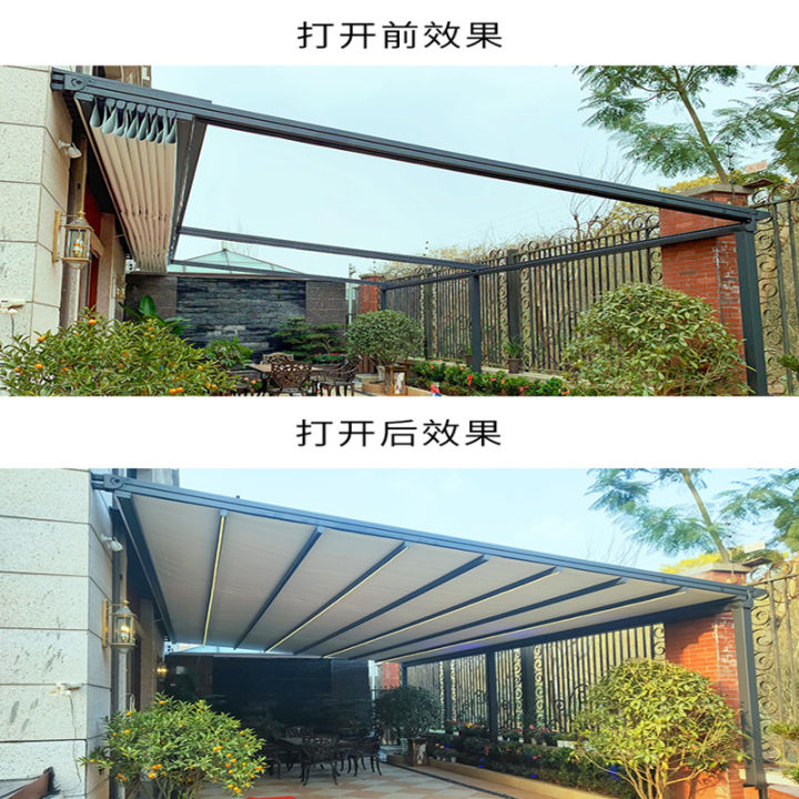 Telescopic awning outdoor courtyard outdoor villa roof terrace balcony ...