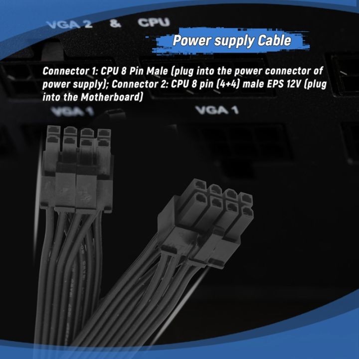 CPU 8 Pin to 4+4 Pin ATX Power Supply Cable 8Pin to 8Pin for for and So ...