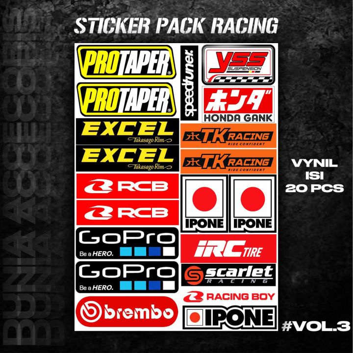 STICKER PACK SPONSOR RACING STIKER PACK VINYL VOL.3 STICKER RACING ...