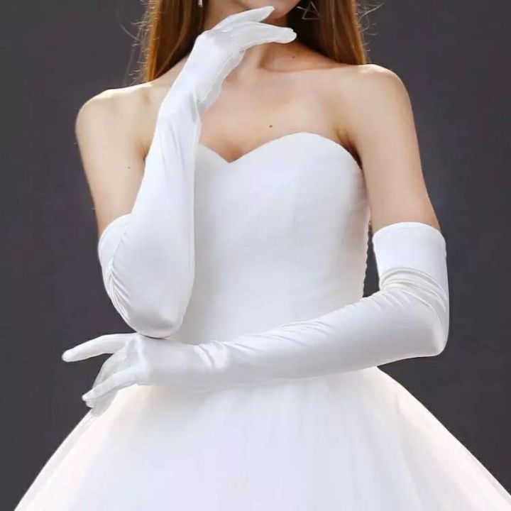 Satin Elegant Party Gloves For Ladies | Lazada PH