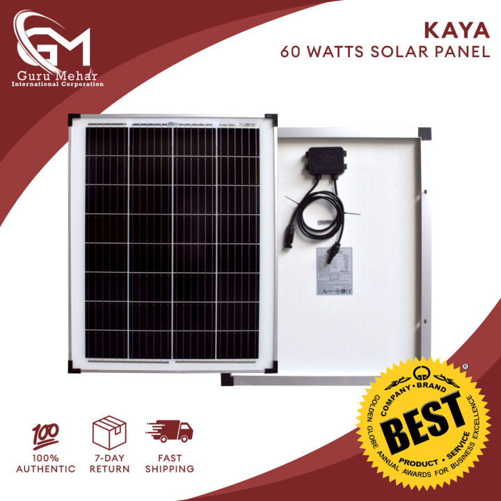Solar Panel 60 Watts (KAYA) - Mono Crystalline Solar Panel for Maximum ...