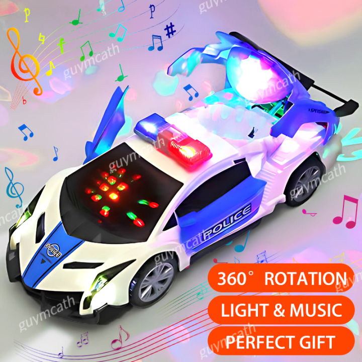 Police Car Toys Electric 360 Rotation Police Car Vehicle with LED Light ...