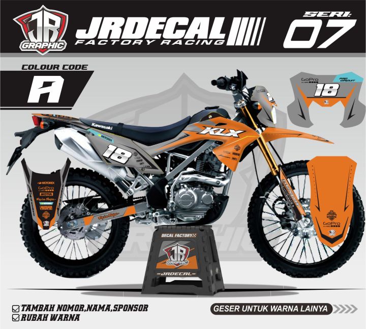 DECAL KLX BF 150 SIMPLE FULL BODY-DEKAL KAWASAKI KLX BF HITAM VARIASI ...