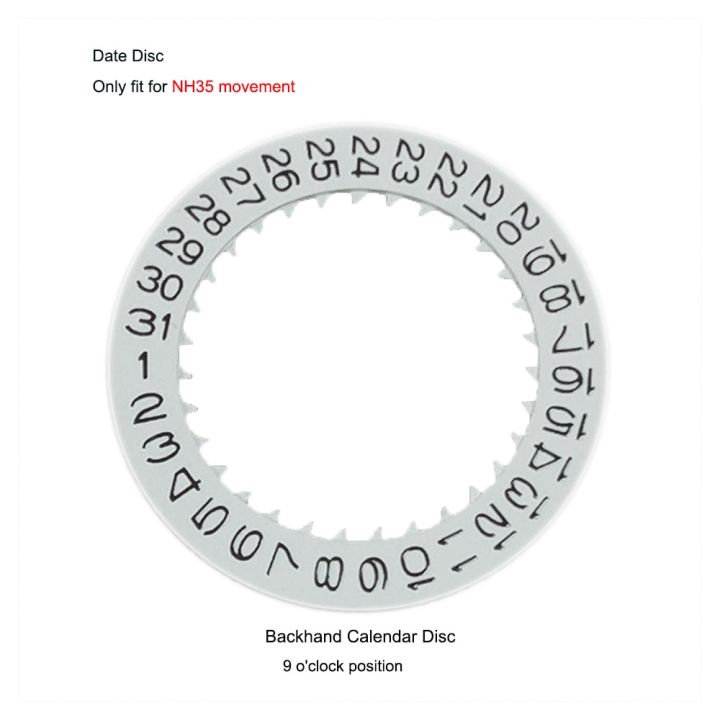 Date Disc For NH35 Movement Repair Tool 9 O'clock Backhand Calendar ...