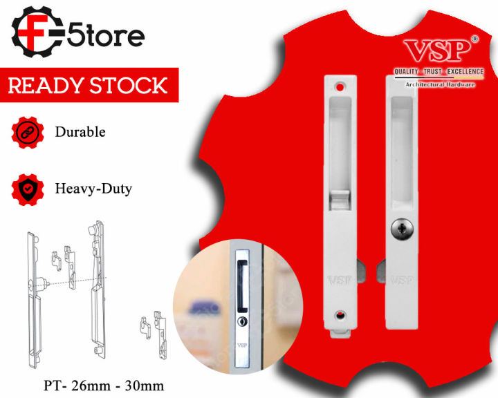 [Ready Stock] VSP Sliding Door Lock With Key A6 Lock 26-30mm Thicken ...