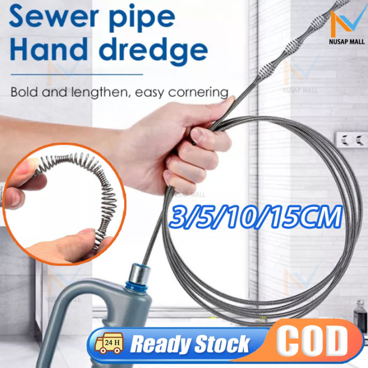 3M 5M 10M Steel Plumbing Clog Drain Remover Tool 3M Drain Snake Pipe ...