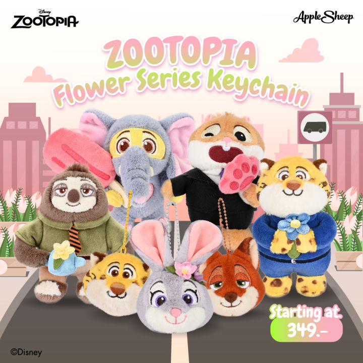 [Zootopia Flower Series Keychain] พวงกุญแจตุ๊กตาซูโทเปีย ตุ๊กตานครสัตว์ ...