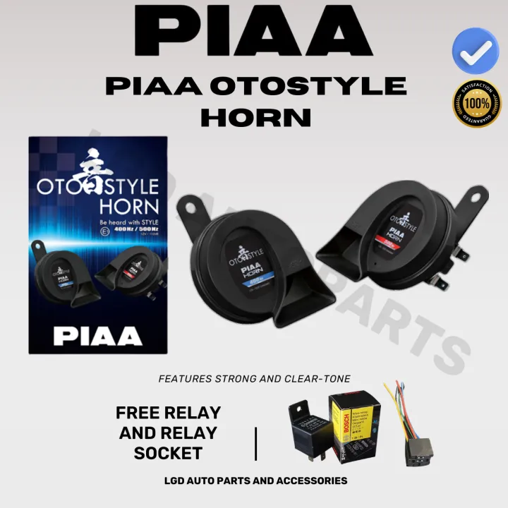 PIAA Oto Style Horn 400Hz / 500Hz with Free Relay and Relay Socket ...