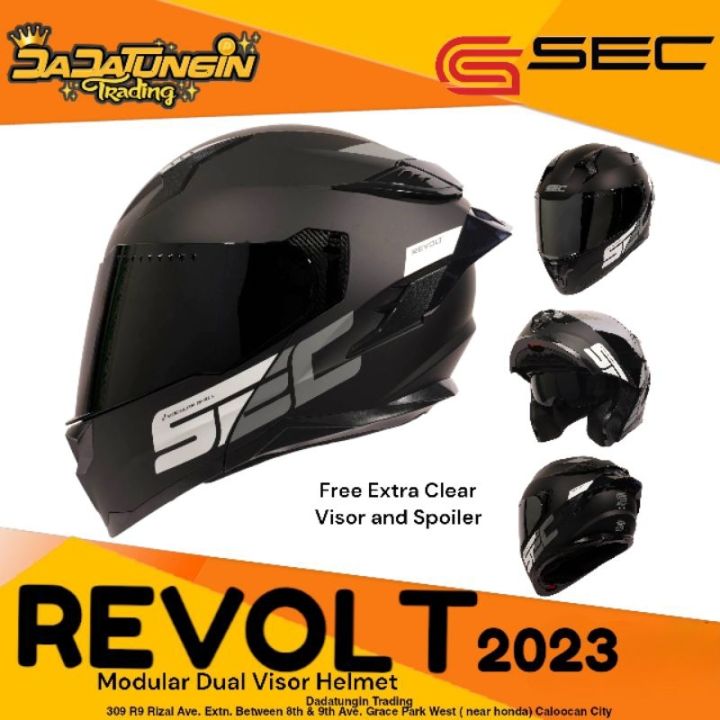 SEC Revolt 2023 and V2 Modular Helmet FREE Extra Clear Visor Spoiler ...