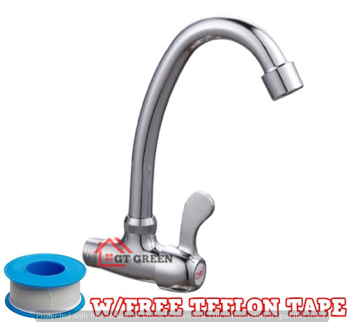 1PCS Goose Neck Wall Type Faucet Wash Basin Faucet Kitchen Faucet ...