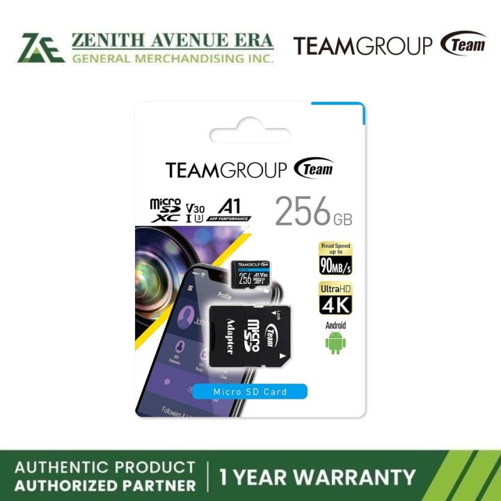 Team Group ELITE Micro SDXC U3 V30 A1 100MB/s Class 30 W/ Adapter Micro ...